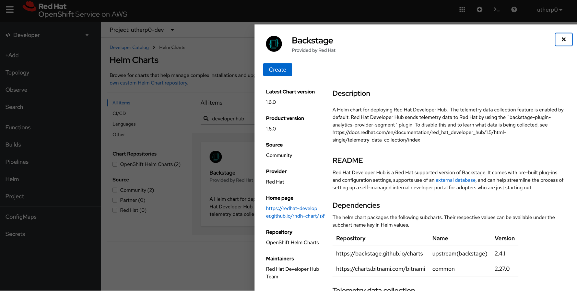 Install Red Hat Developer Hub on Developer Sandbox for Red Hat OpenShift | Install and configure ...